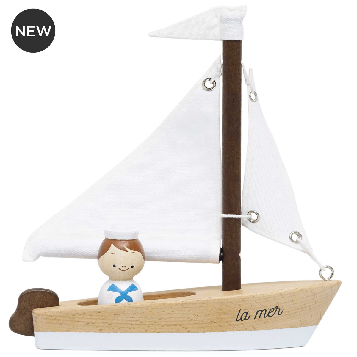 Wooden Sailing Boat & Captain – Le Toy Van